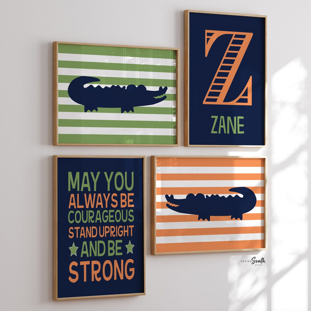 Alligator Nursery Decor: Personalized Name Print, Gator Wall Art - Etsy