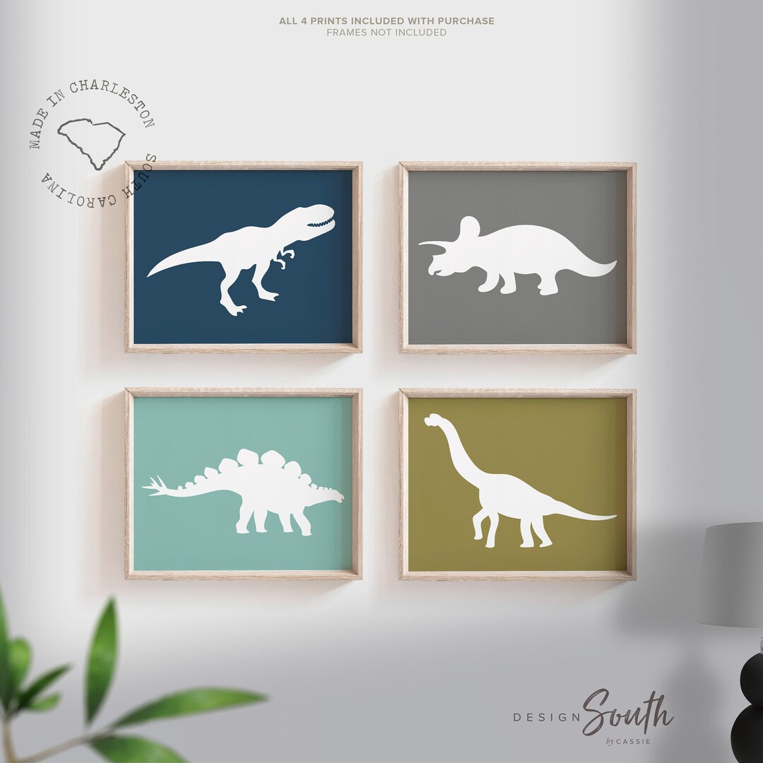 Boys Dinosaur Bedroom Wall Art, Dinosaur Decor for Boys, Boys Dinosaur ...