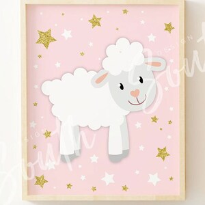 Lamb Nursery Theme Decor, Sheep Nursery Decor, Baby Lamb Nursery, Lilac ...