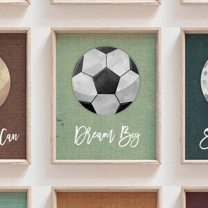 Inspirational Sports Wall Art, Sports Themed Boys Wall Art, Sports ...