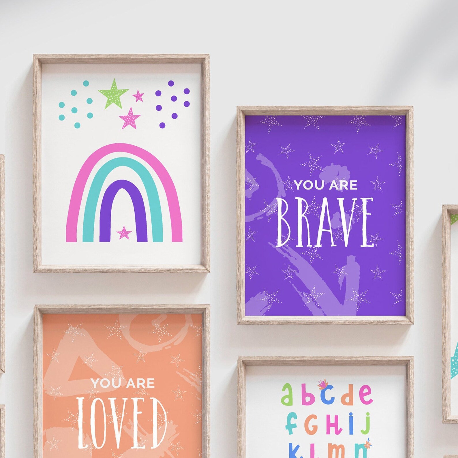 Kids Positive Affirmation Wall Art Poster Printables, Pink and Purple ...