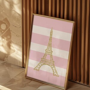 Pink & Gold Paris Art Prints: Personalized Girl's Room Decor - Etsy