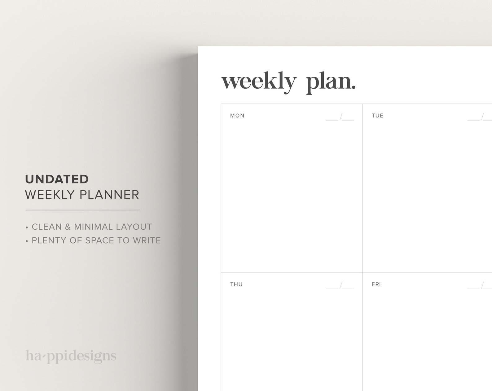 Undated Weekly Planner With Inspirational Quote A4 & Letter - Etsy