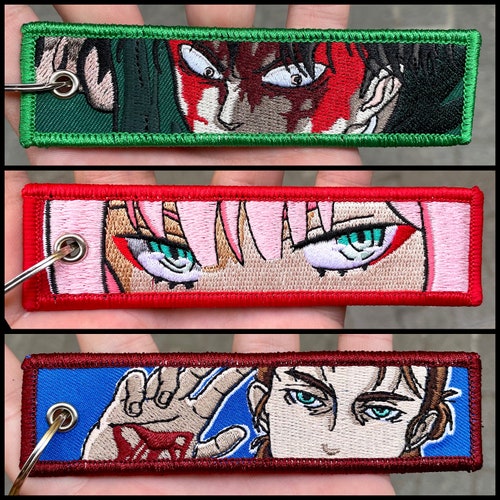 Embroidered Keytags Anime Keychain - Etsy