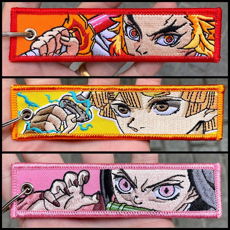Embroidered Keytags Anime Keychain - Etsy