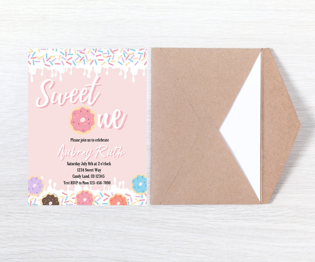 Sweet One Birthday Invitation Template Digital Template - Etsy