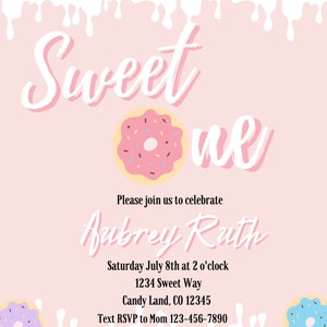 Sweet One Birthday Invitation Template Digital Template - Etsy