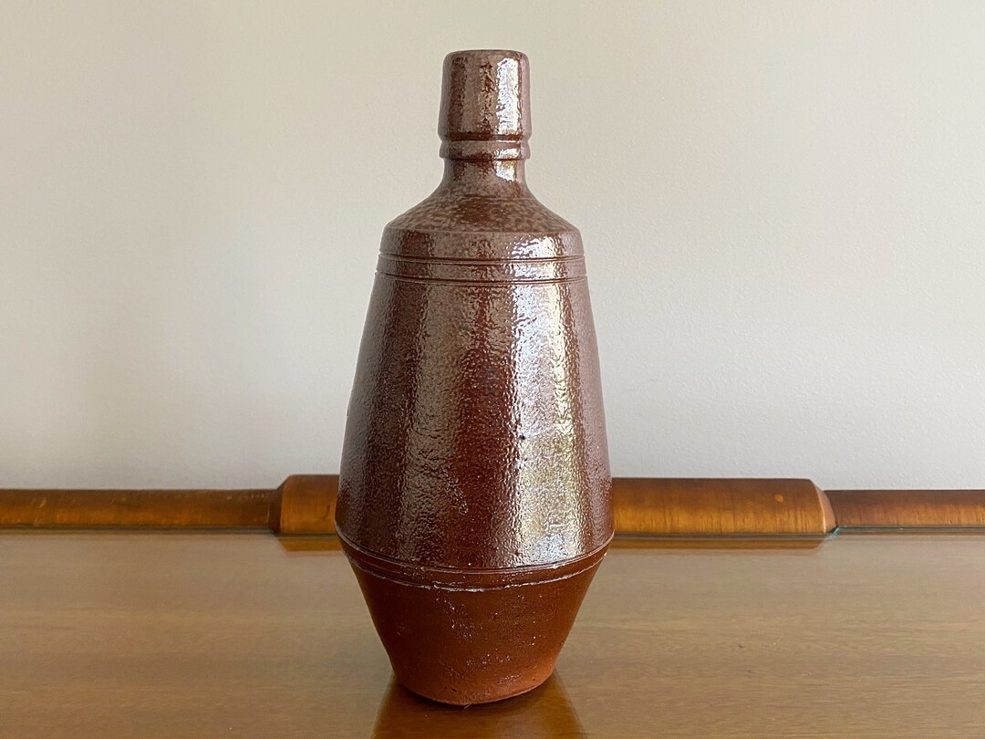 Vintage A. RANGEL R. Mottled Brown Stoneware Olive Oil Jug or - Etsy