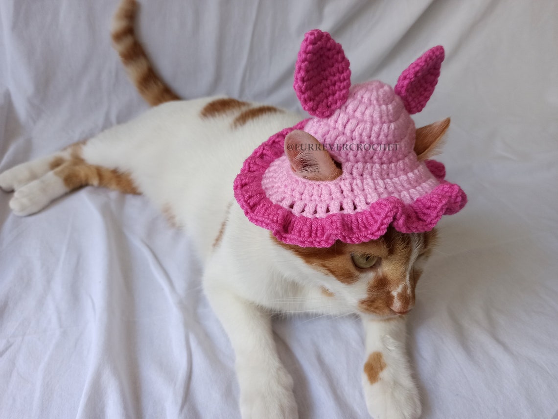 Piglet Crochet Bucket Hat for Cats and Dogs, Winnie the Pooh Inspired ...