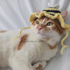 Bee Bucket Hat for Cats and Small Dogs, Cats Lover Gift, Cute Pet ...