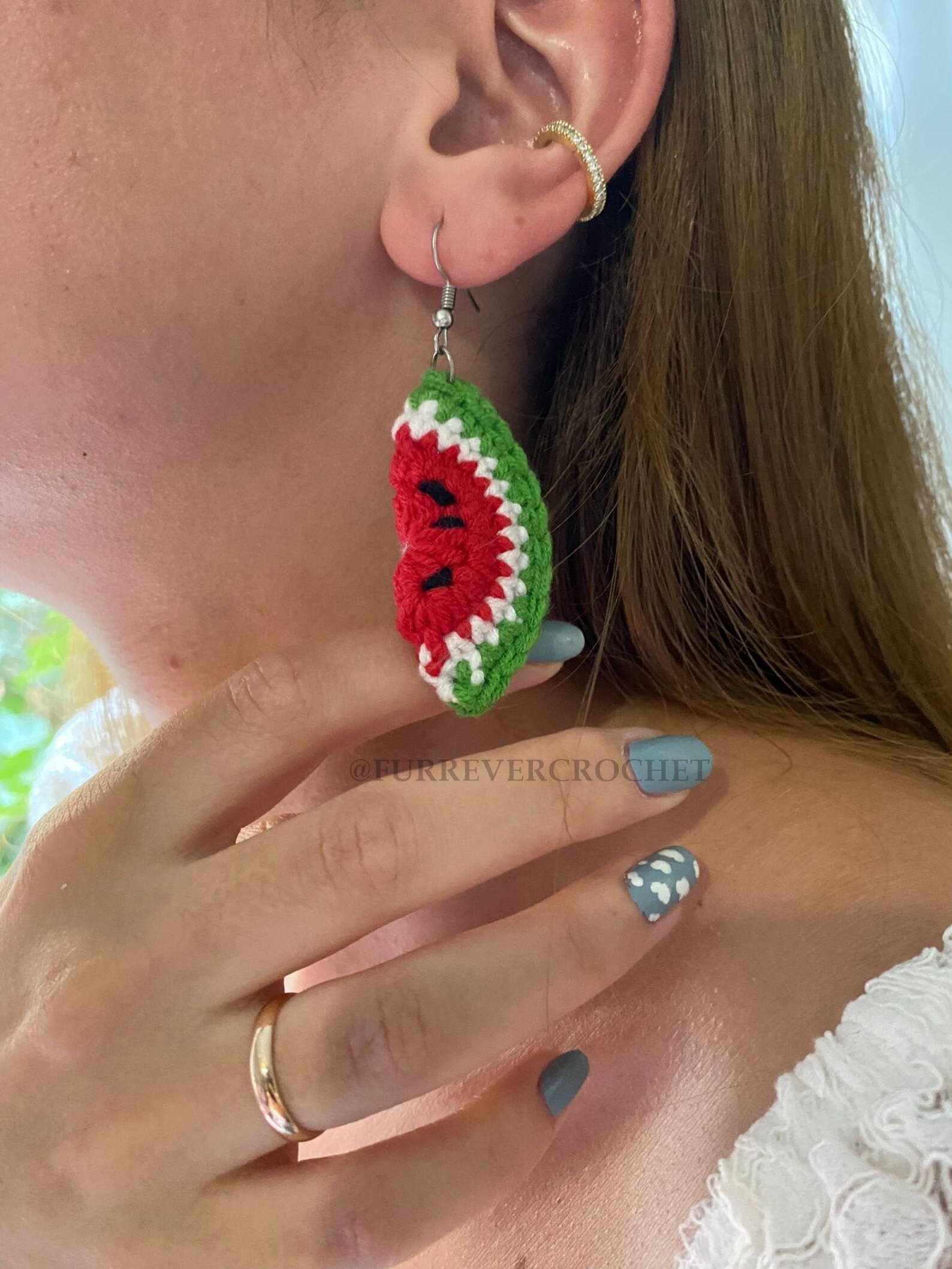 Fruit and Food Themed Crochet Earrings, Cherry, Strawberry, Watermelon ...