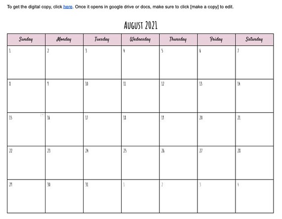 2021-2022 Digital Calendar - Etsy