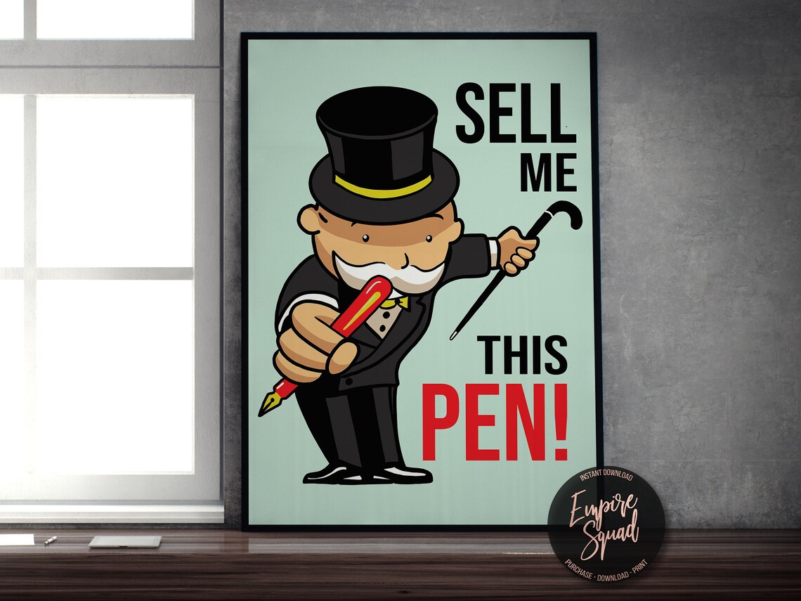 Sell Me This Pen Motivational Printable ArtDigital | Etsy
