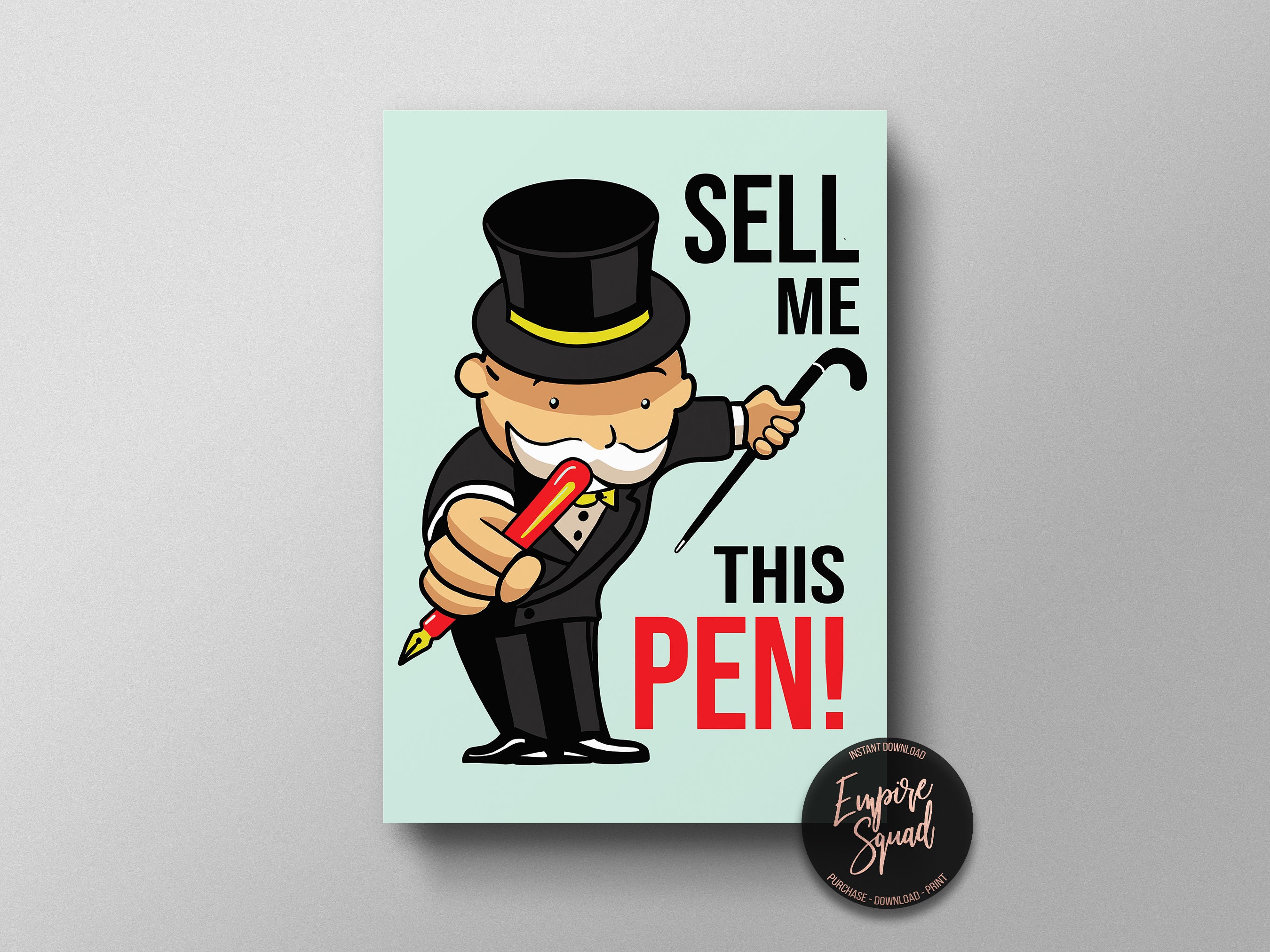 Sell Me This Pen Motivational Printable ArtDigital | Etsy