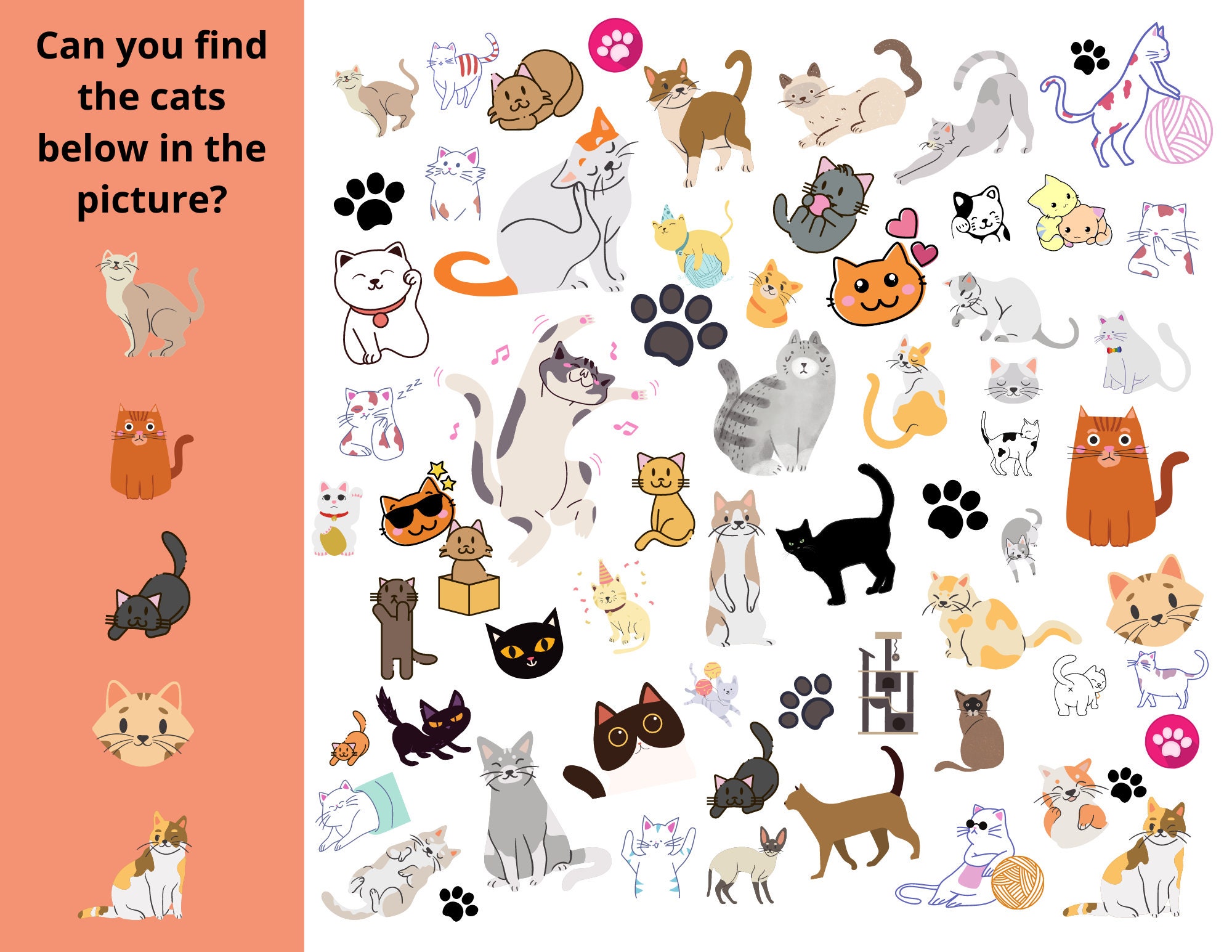 Cat and Dog Seek & Find Activities | Etsy