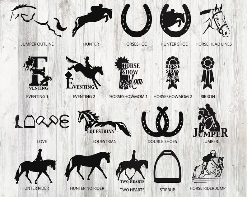 Equestrian Vinyl Decals Horse Window Decals Horse Decals - Etsy