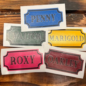 Name Plate Decals | Size 4x8 | Horse Bucket Labels | Vinyl Name Plate ...