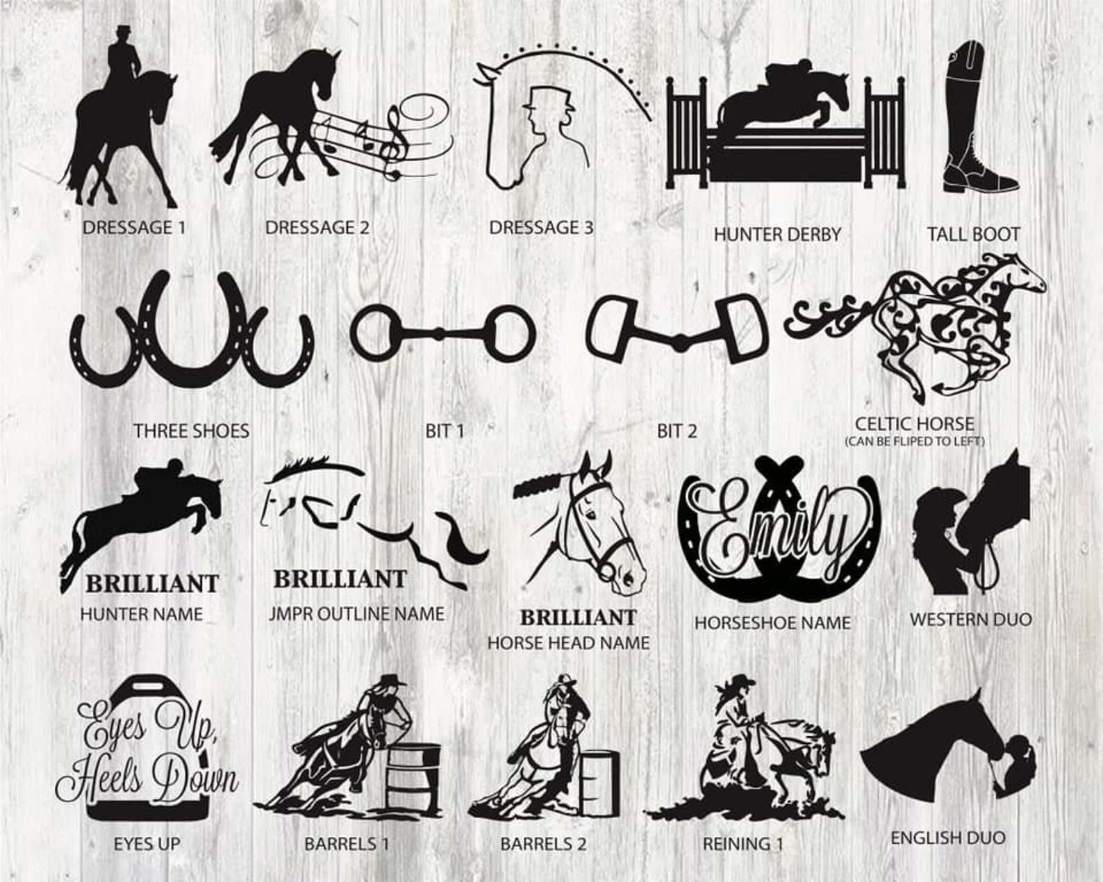 Equestrian Vinyl Decals Horse Window Decals Horse Decals - Etsy