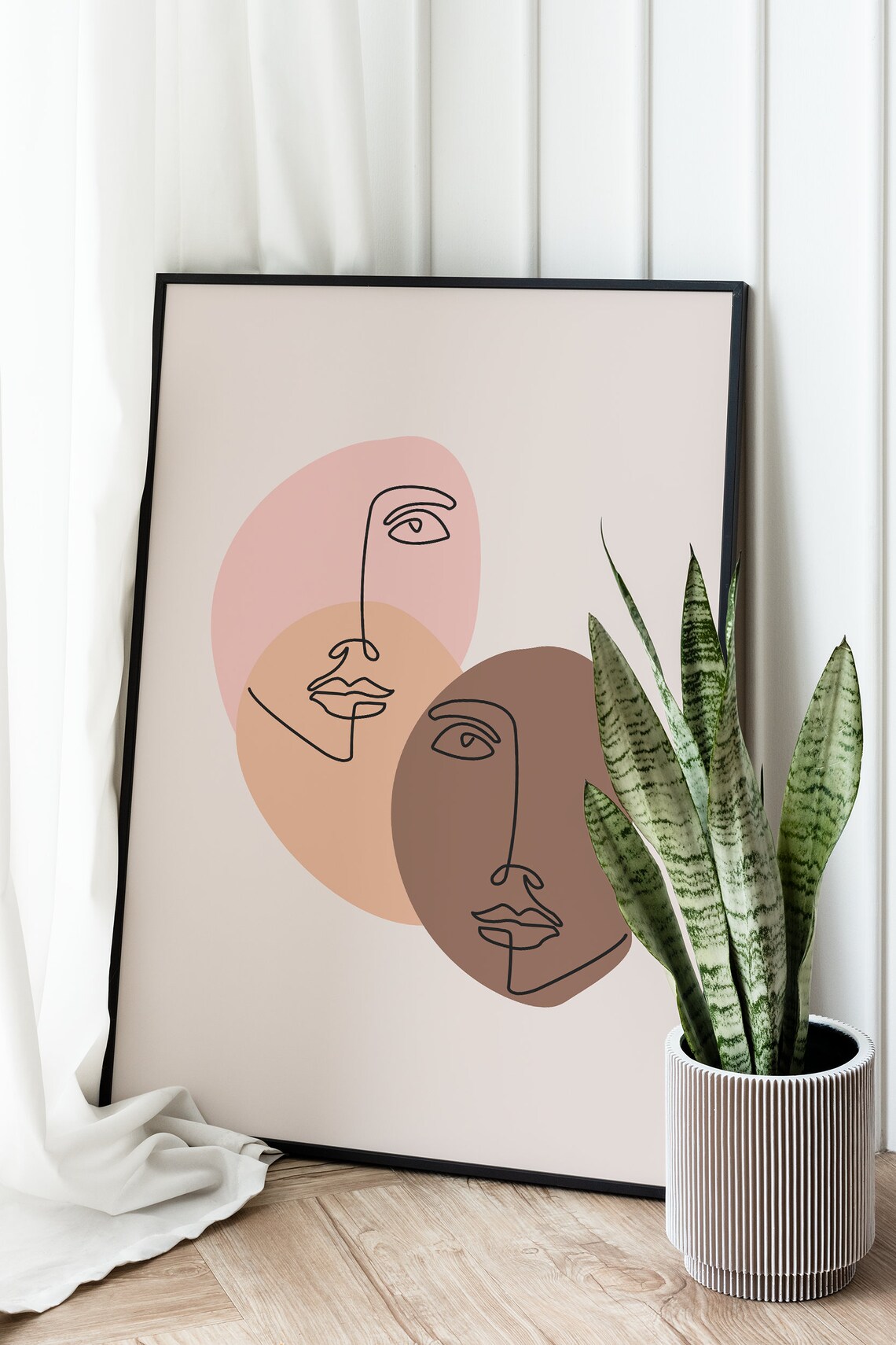 Abstract Line Art Bohemian Line Wall Art Woman Line Art | Etsy