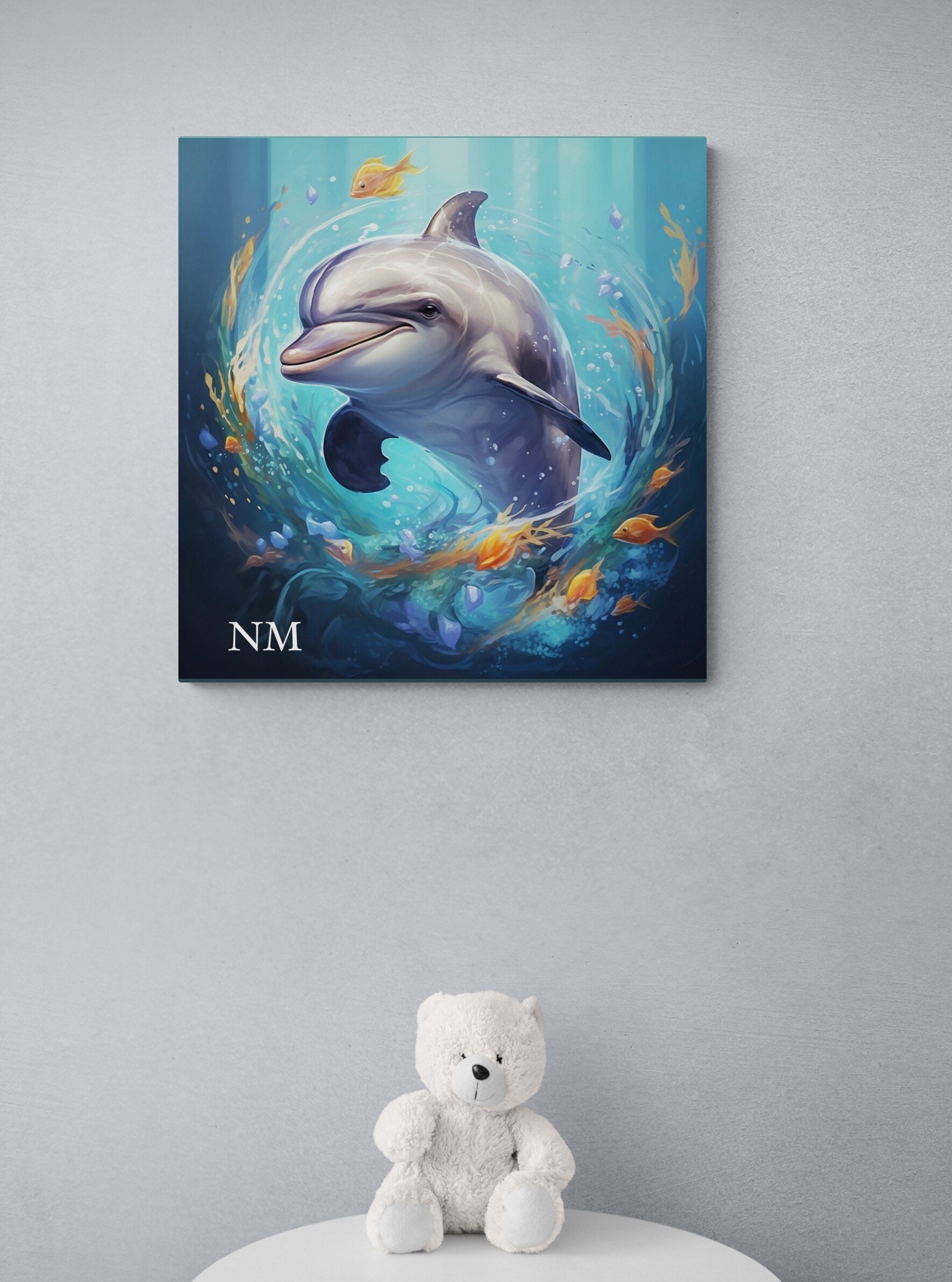 Dolphin Poster Art .colorful ART Print. Print Home Decor Wall Decor ...