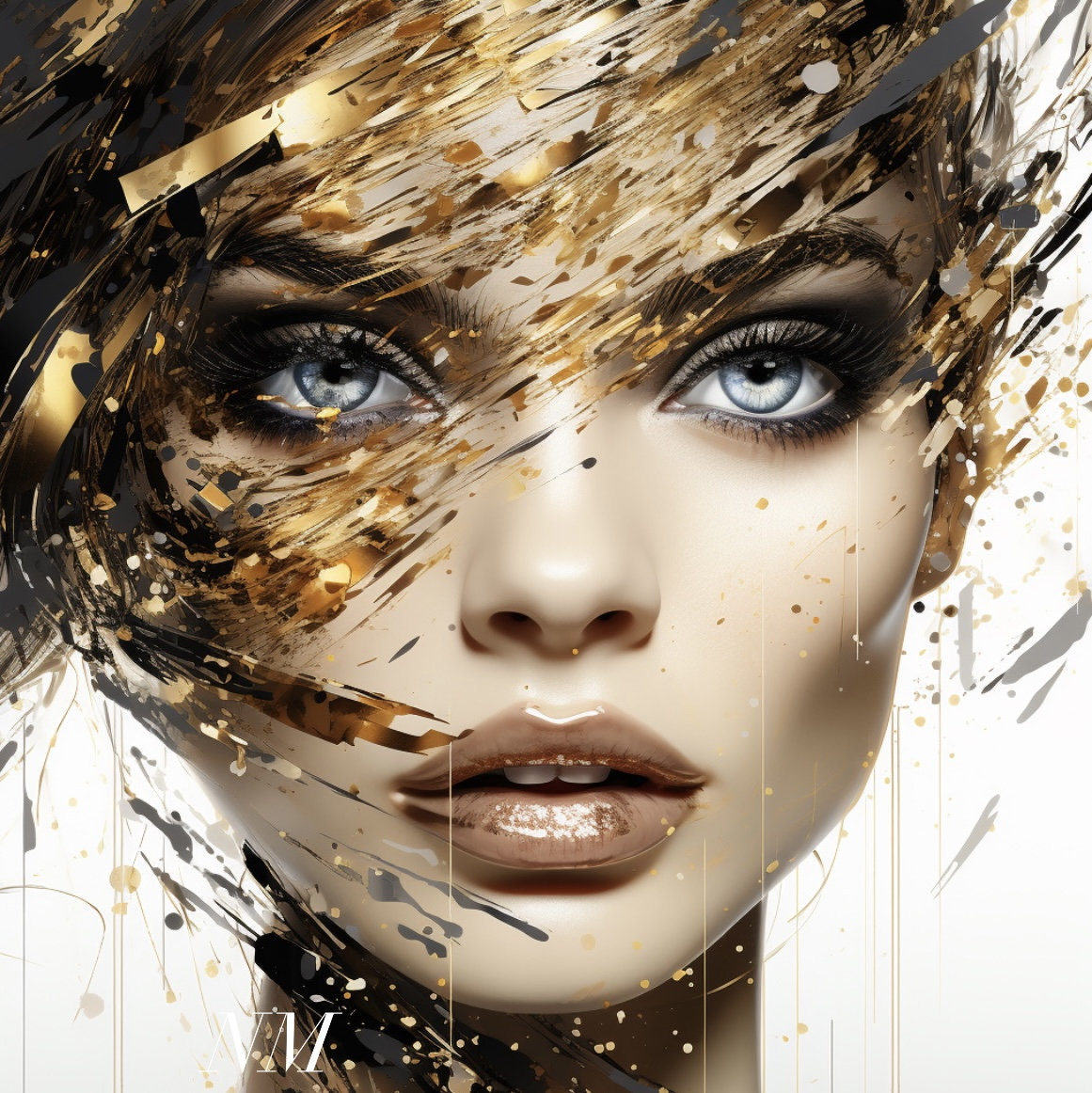 Two Print Woman Face Wall Art. ART Print. Painting for a Beauty Salon ...