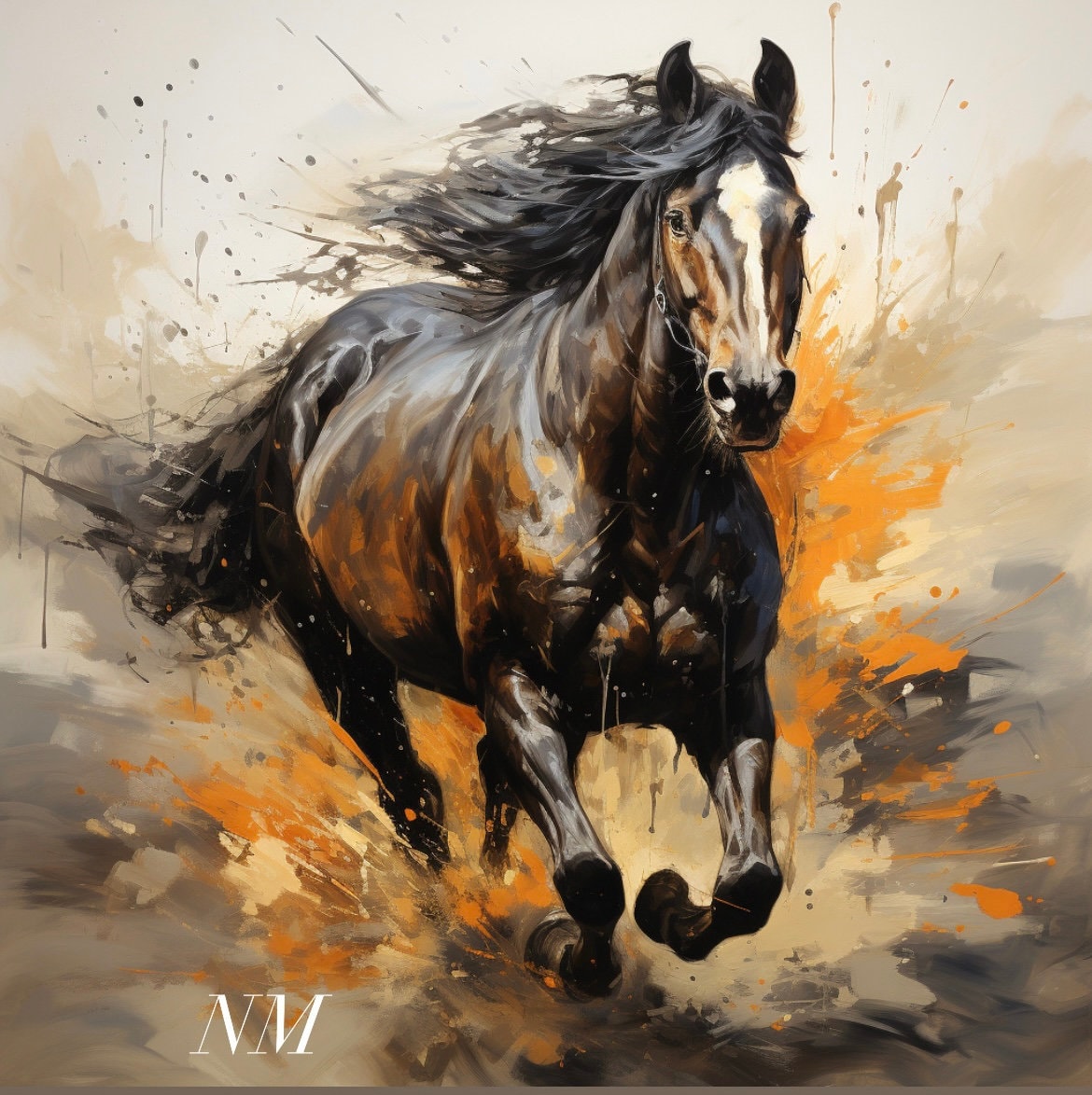 Poster Horse. Print. Wall Portrait of Horses. Poster Art. Printing on T ...