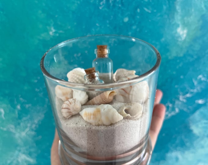 Coastal Beach Decor – Siesta Key Sand & Seashell Glass Vase, Home Decor ...