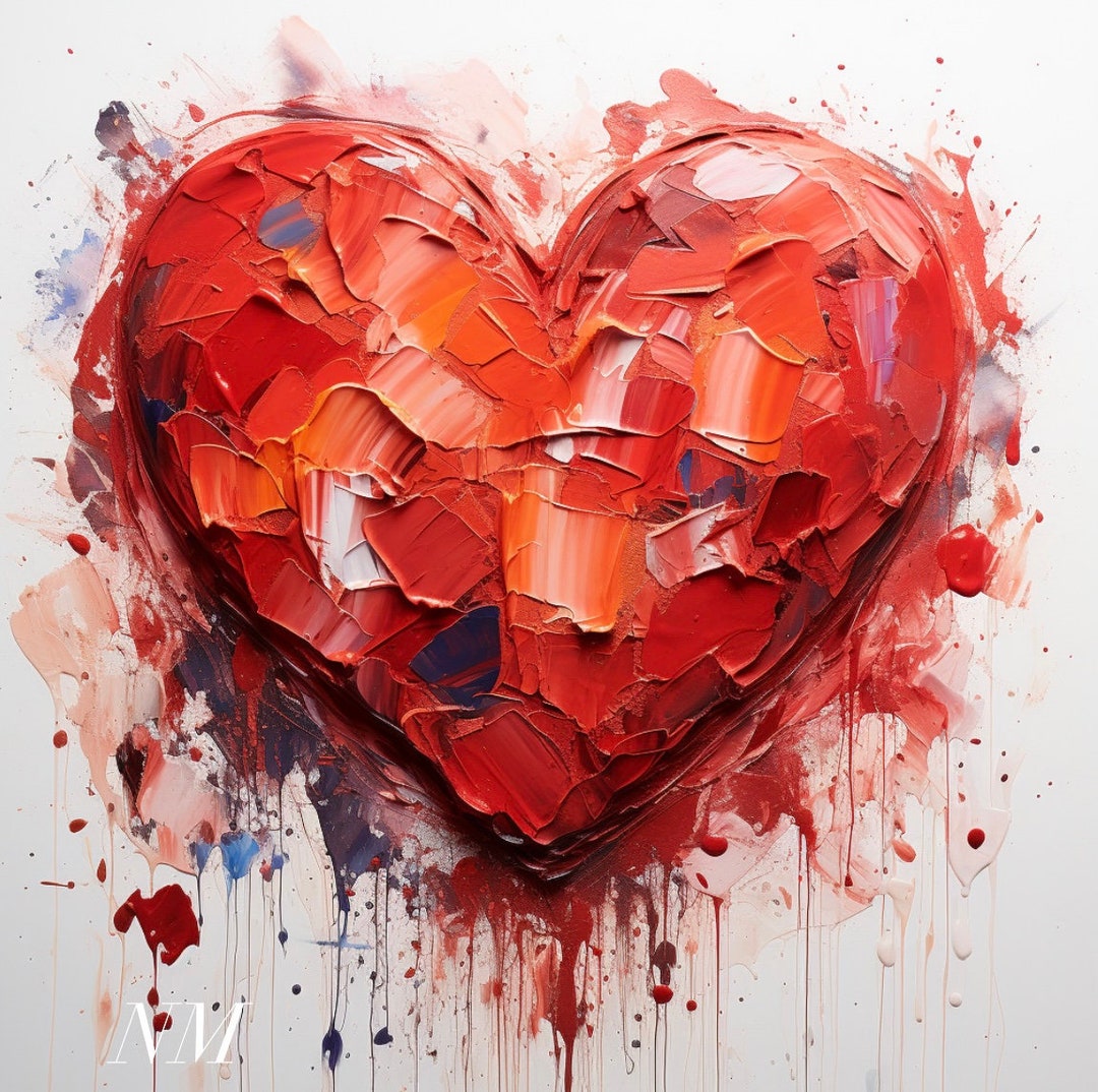 Poster Art .colorful Heart ART Print. Print Home Decor Wall Decor ...