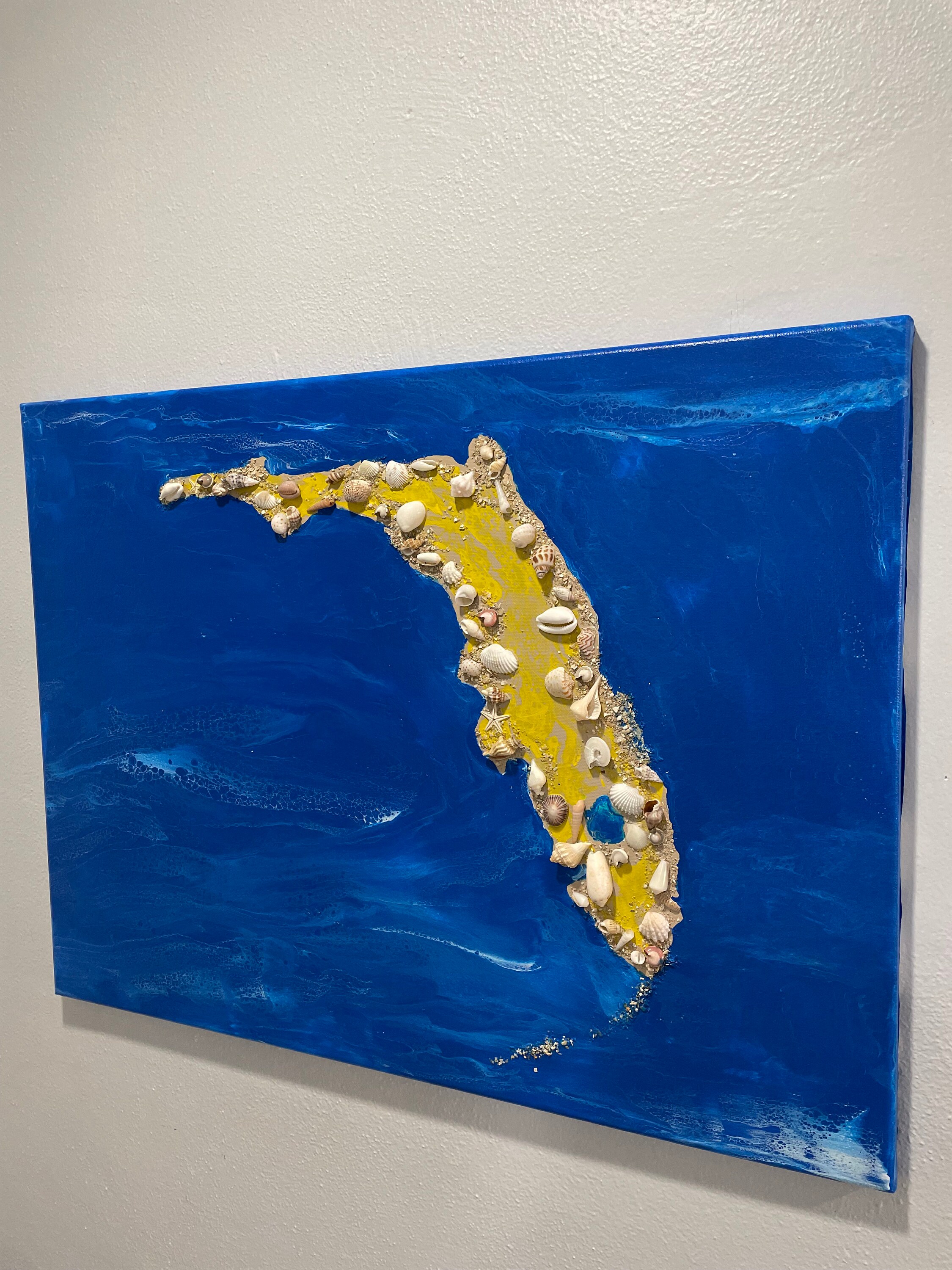 Florida Map. ART Original .beach Painting Florida Abstract Art. ART on ...