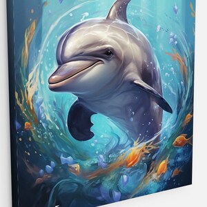 Dolphin Poster Art .colorful ART Print. Print Home Decor Wall Decor ...
