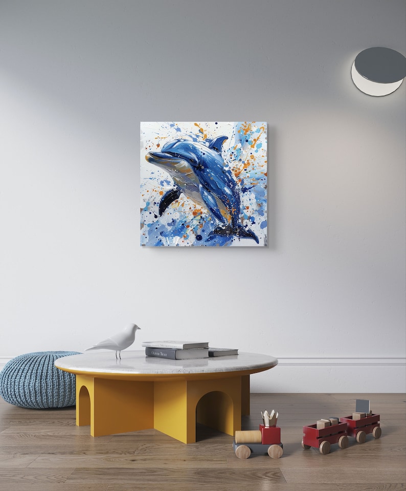 Children Dolphin Poster Art .colorful ART Print. Print Home Decor Wall ...