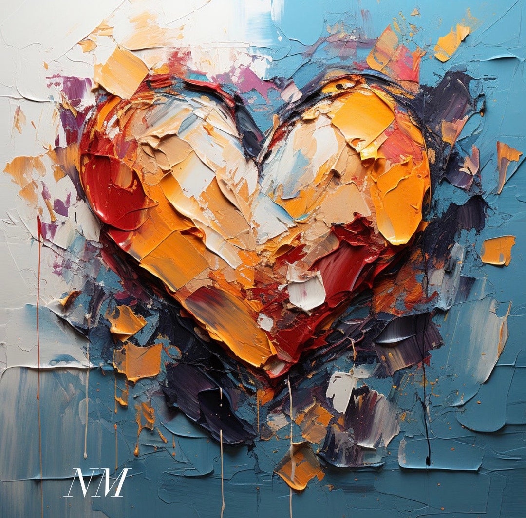 Poster Art .colorful Heart ART Print. Print Home Decor Wall Decor ...