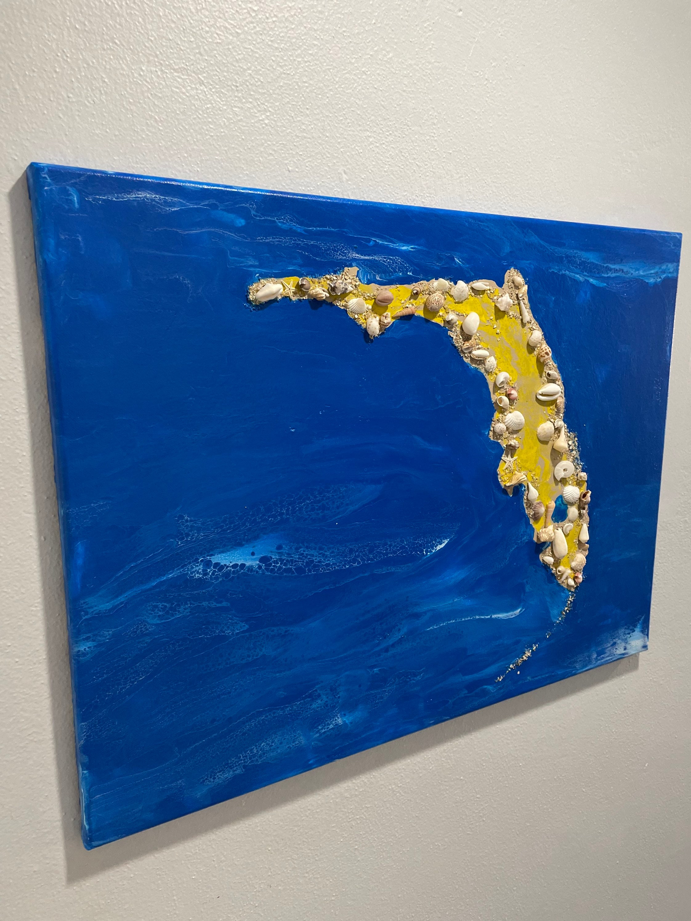 Florida Map. ART Original .beach Painting Florida Abstract Art. ART on ...