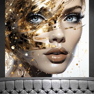 Two Print Woman Face Wall Art. ART Print. Painting for a Beauty Salon ...