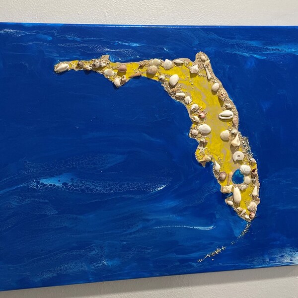 Canvas Map of Florida - Etsy