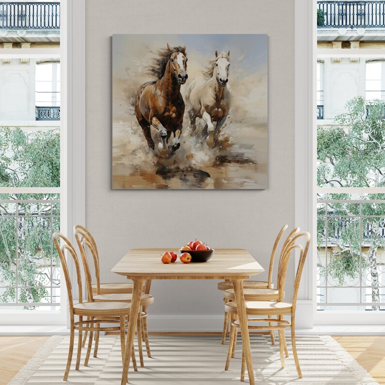 Poster two Horses. Print. Wall Portrait of Horses. - Etsy
