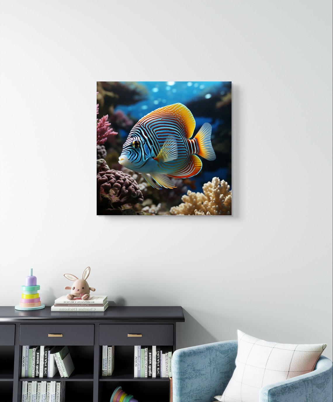 Lámina artística de peces tropicales: Decoración de acuario para el ...