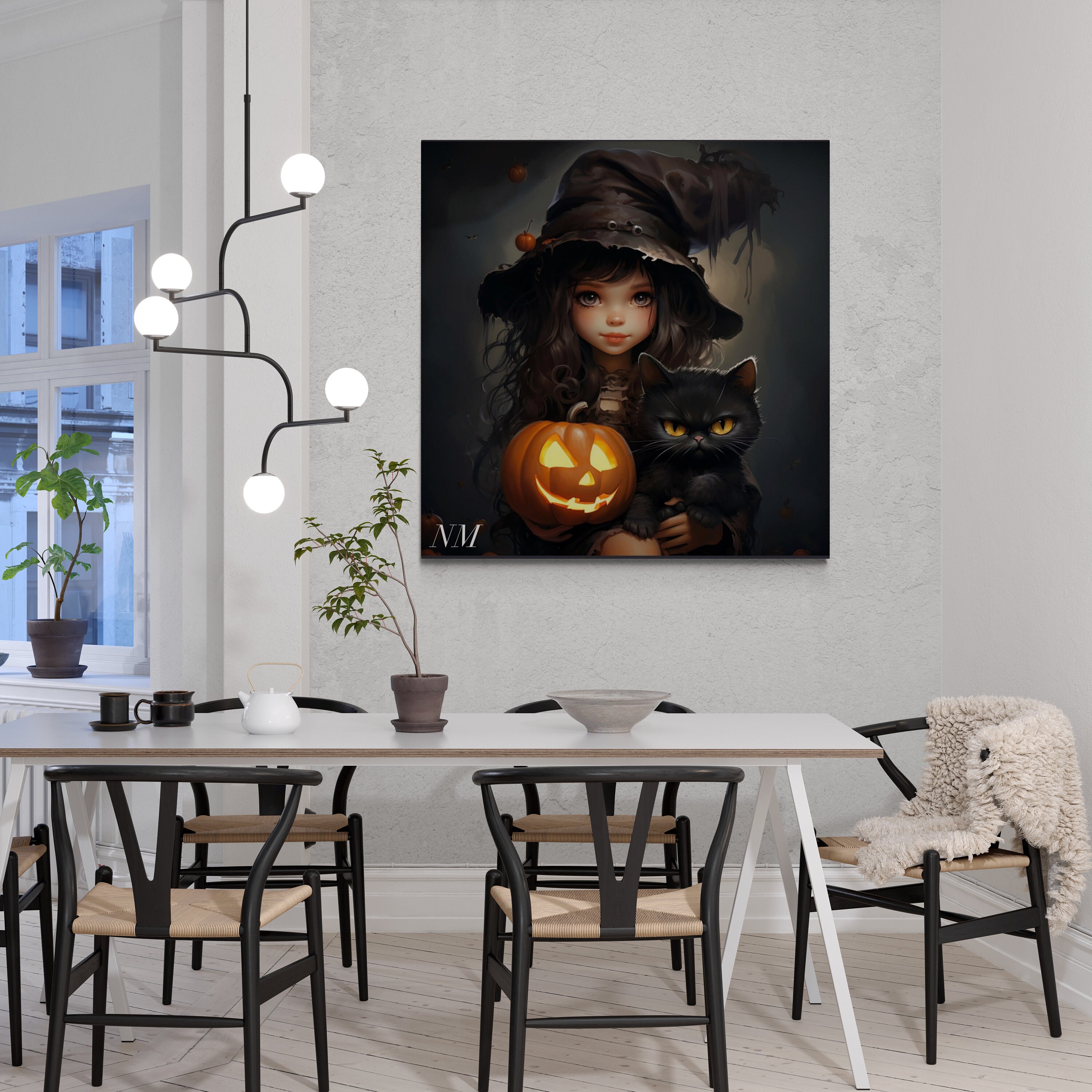 Halloween Home Decor. Black Cat Halloween . Pumpkin Witch - Etsy
