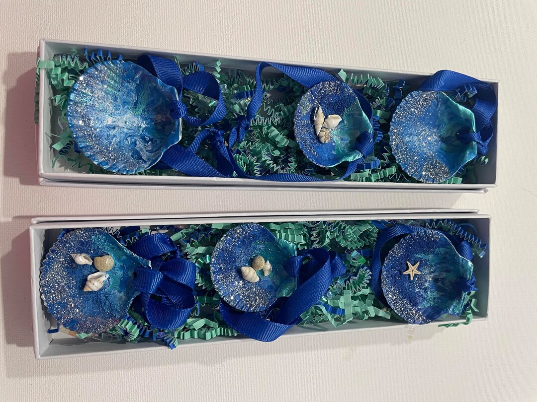 Set of 3 Shells. Home Décor. Sea Shell Gift. Christmas Ornaments ...