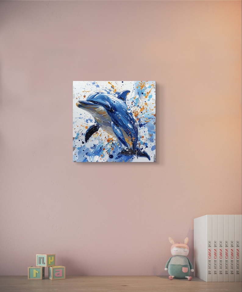Children Dolphin Poster Art .colorful ART Print. Print Home Decor Wall ...
