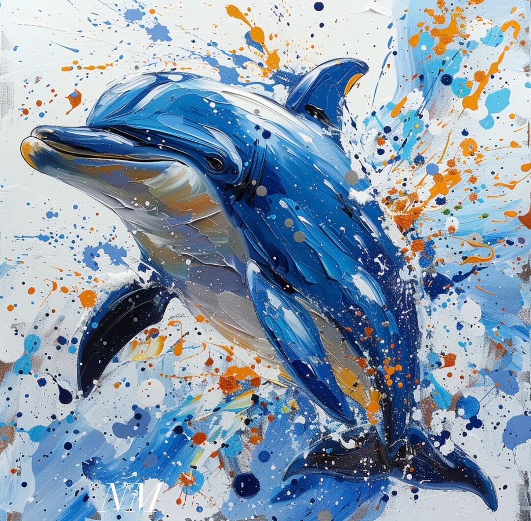 Children Dolphin Poster Art .colorful ART Print. Print Home Decor Wall ...