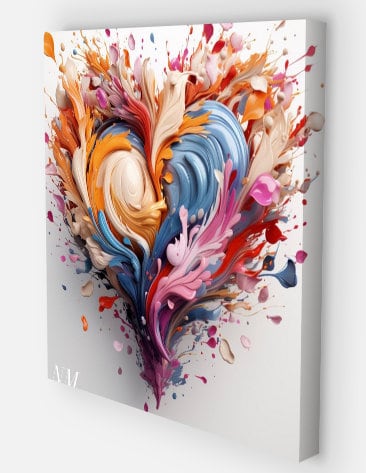 Poster Art .colorful Heart ART Print. Print Home Decor Wall - Etsy