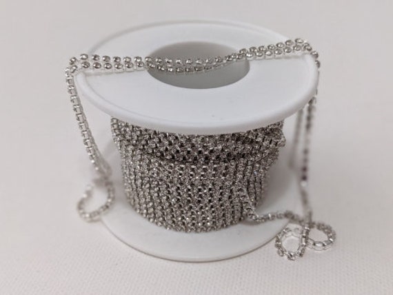 Chains with rhinestones. Rhinestones chain 10 Yards SS6/2.0mm. | Etsy