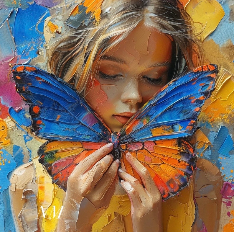 Butterfly Girl Art Print: Home Wall Decor (digital Download) - Etsy