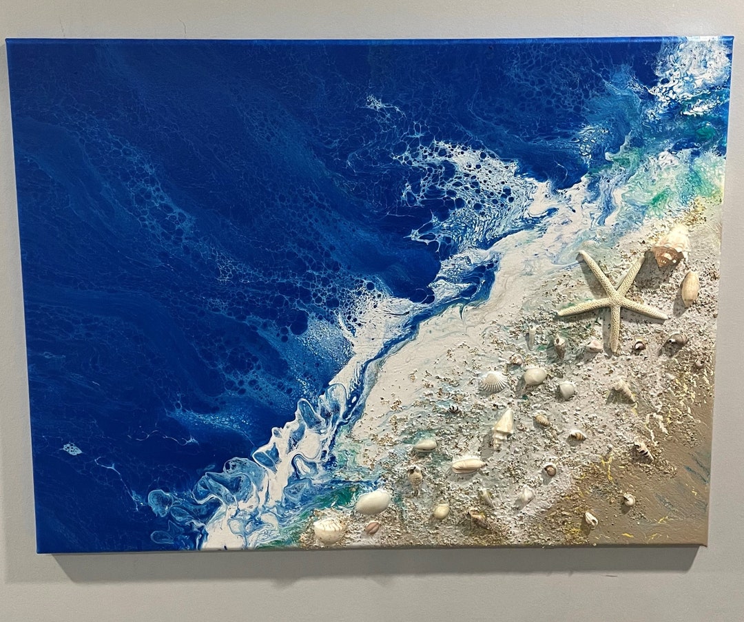 Sea Infinity Seashell Ocean Art, Modern Art, Gift Art, Marine Painting ...