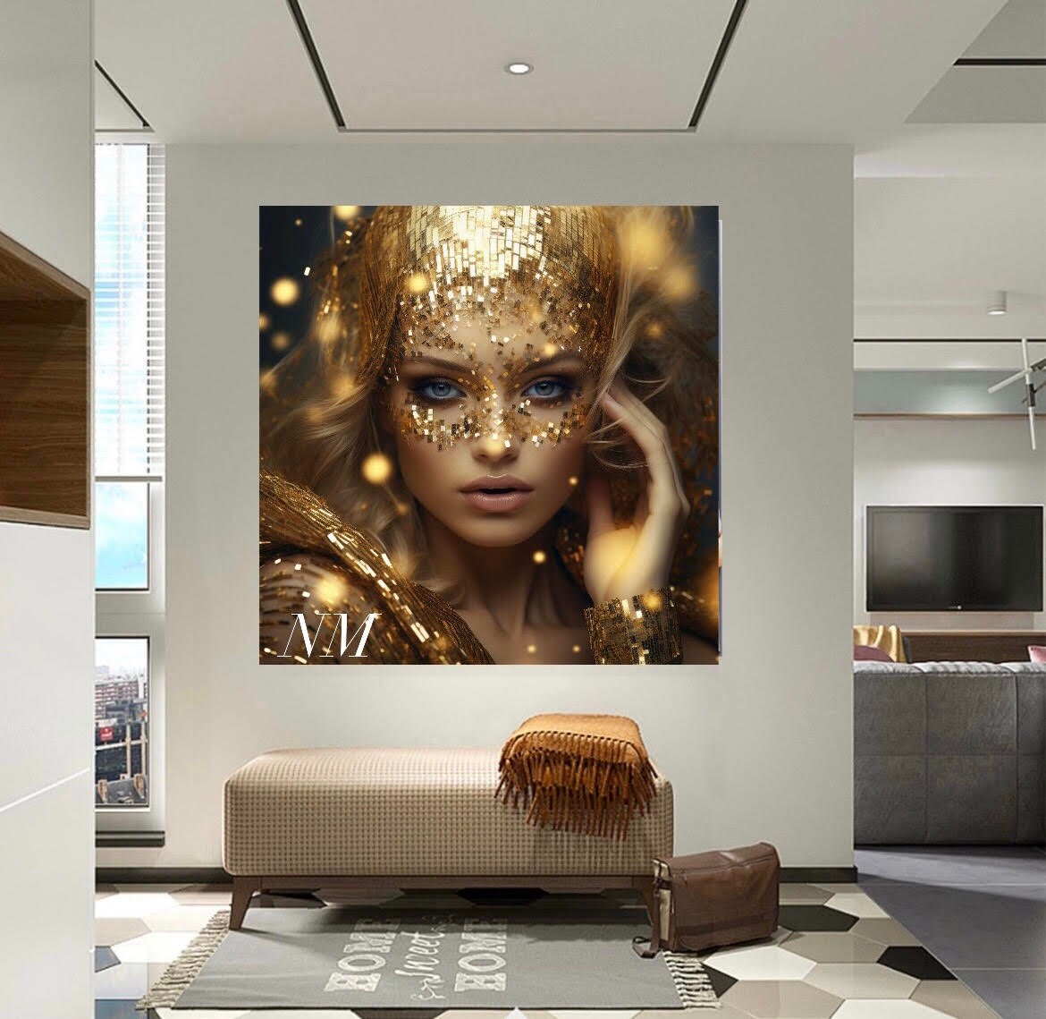 Beautiful Woman Face Wall Art. ART Print. Painting for a - Etsy