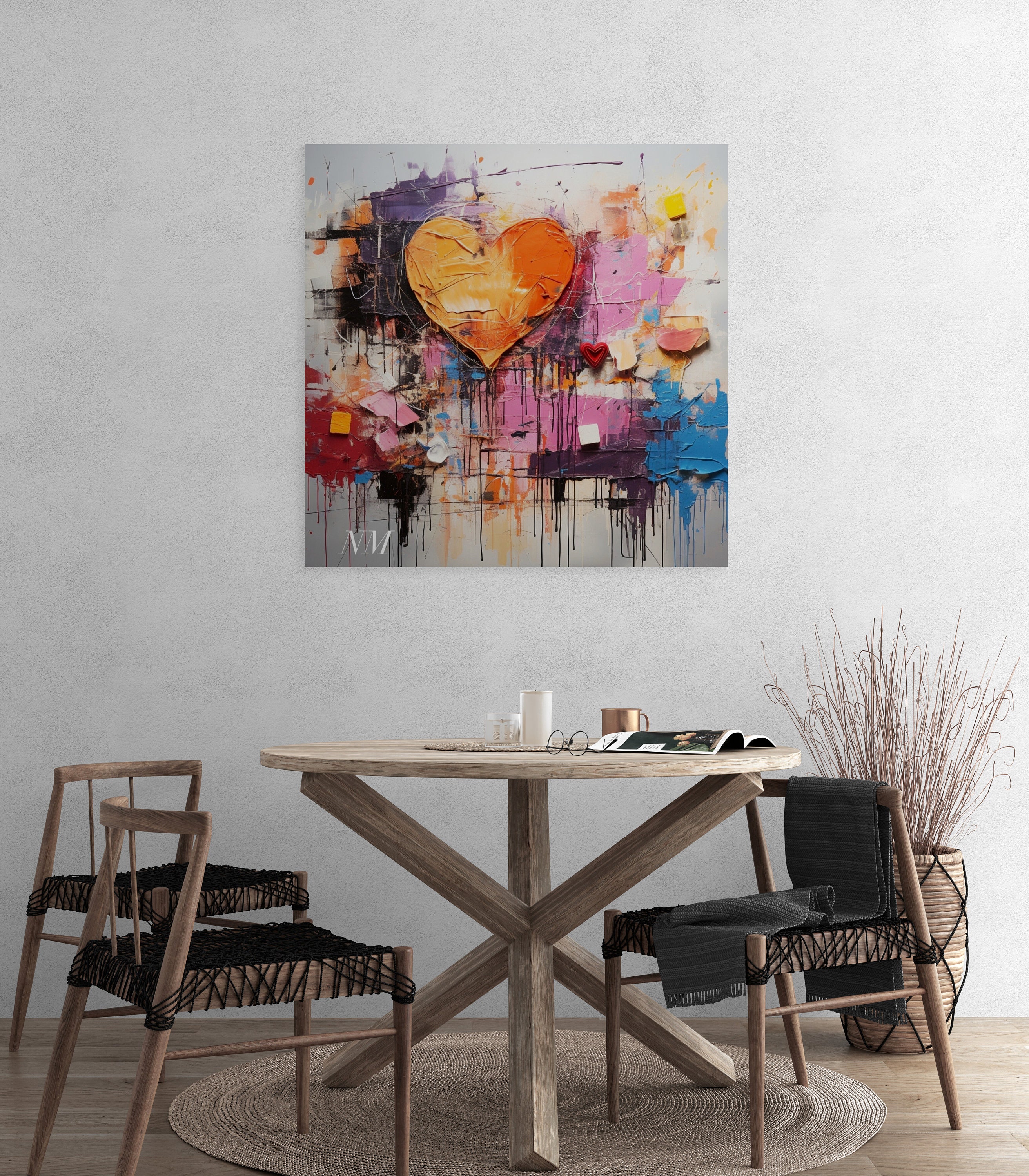 Heart Art Wall Abstract Heart ART Print. Print Home Decor Wall Decor ...