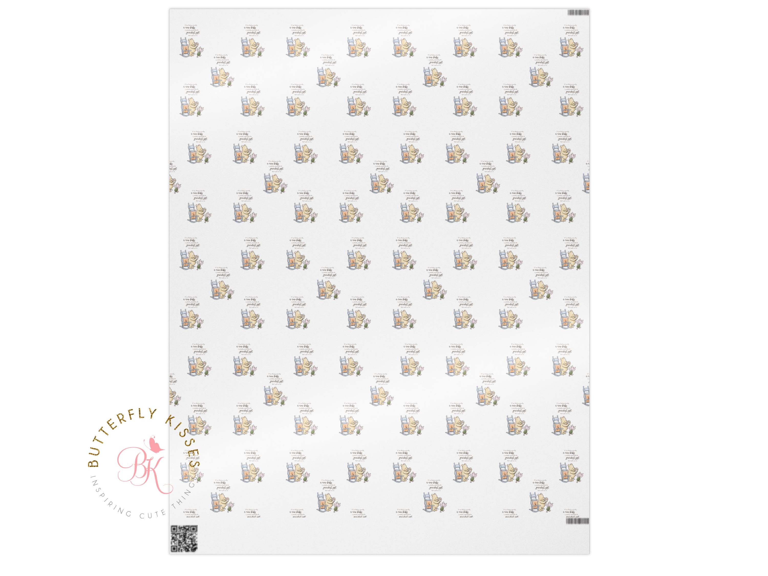 Winnie the Pooh Baby Shower Wrapping Paper | Classic Nursery Gift Wrap ...