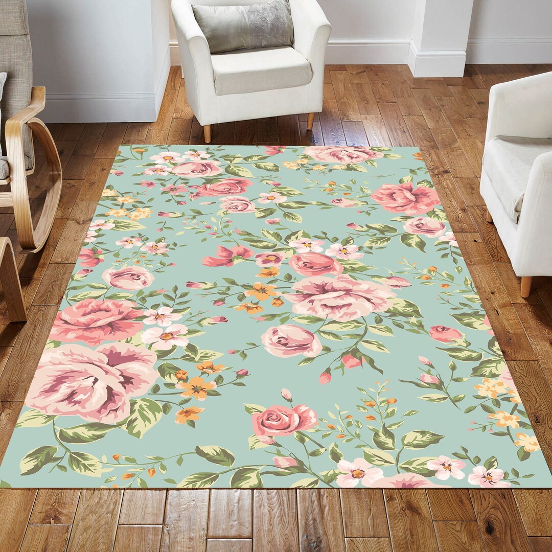 Beautiful Flower Rug Rug for Living Room Rug for Bedroom - Etsy
