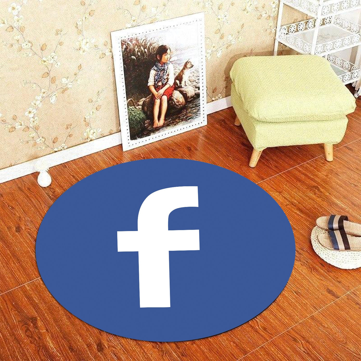 Facebook Logo Rug, Facebook Logo Round Rug, Circle Rug, Round Carpet ...